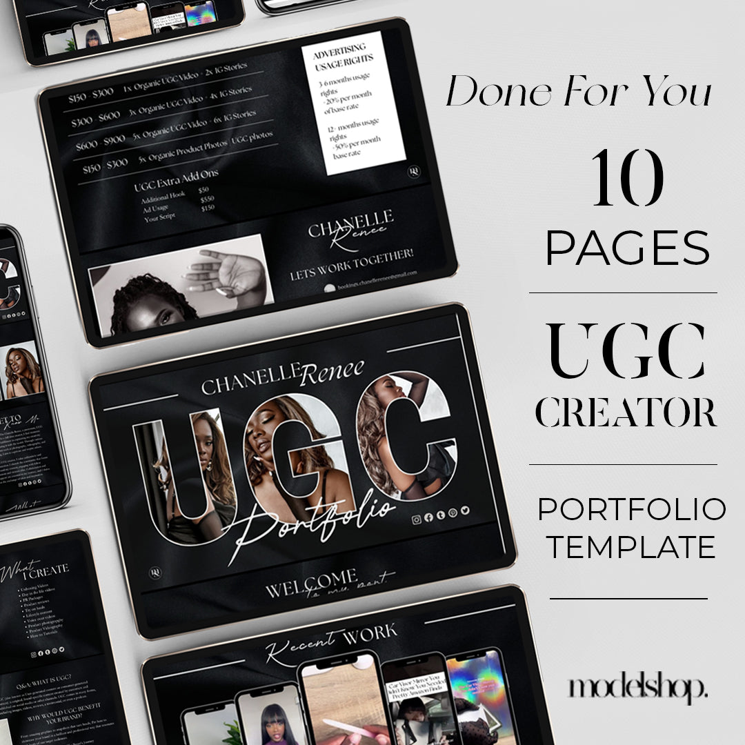 Drag & Drop Creator Portfolio For Influencer, UGC & Content 10 page Te ...